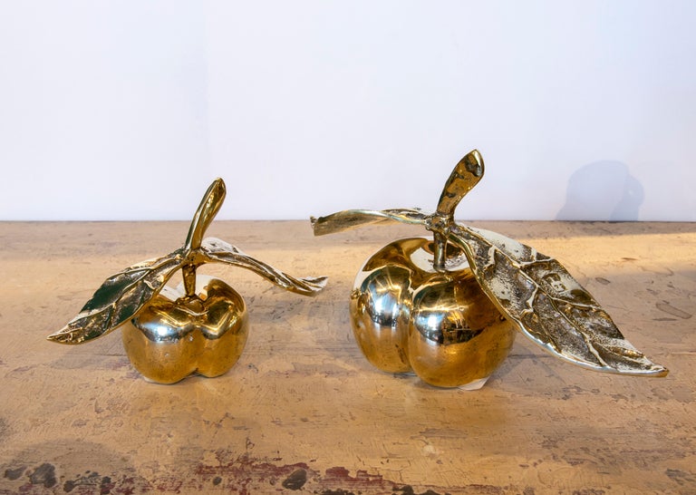 1980s Pair of Bronze Apples by the Artist David Marshall at 1stDibs