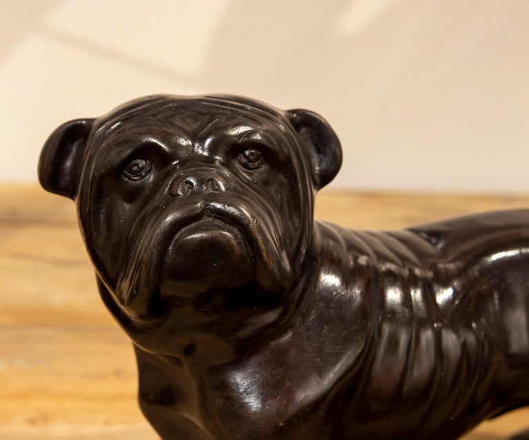 1980s Pair of Bronze Sculptures of Dogs For Sale at 1stDibs