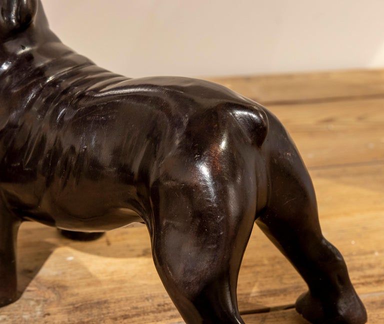 1980s Pair of Bronze Sculptures of Dogs For Sale at 1stDibs