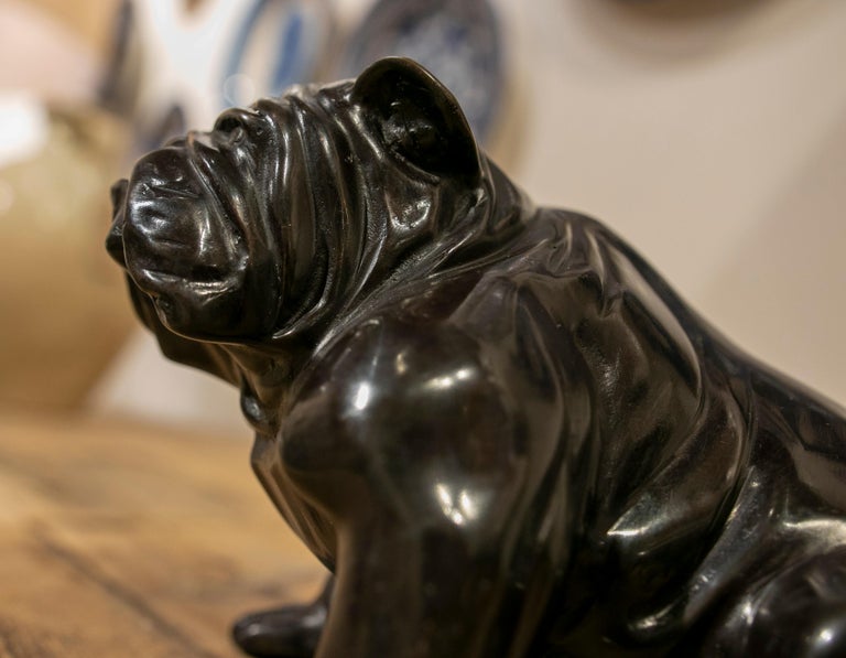1980s Pair of Bronze Sculptures of Dogs For Sale at 1stDibs