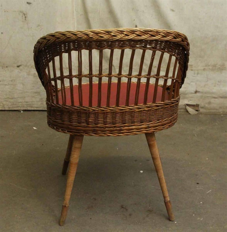 1980s Pair of French Red Rattan Chairs For Sale at 1stDibs