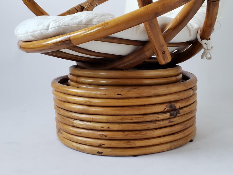 1980s Pair of Rattan Rocking and Swivel Lounge Chair , USA at 1stDibs ...