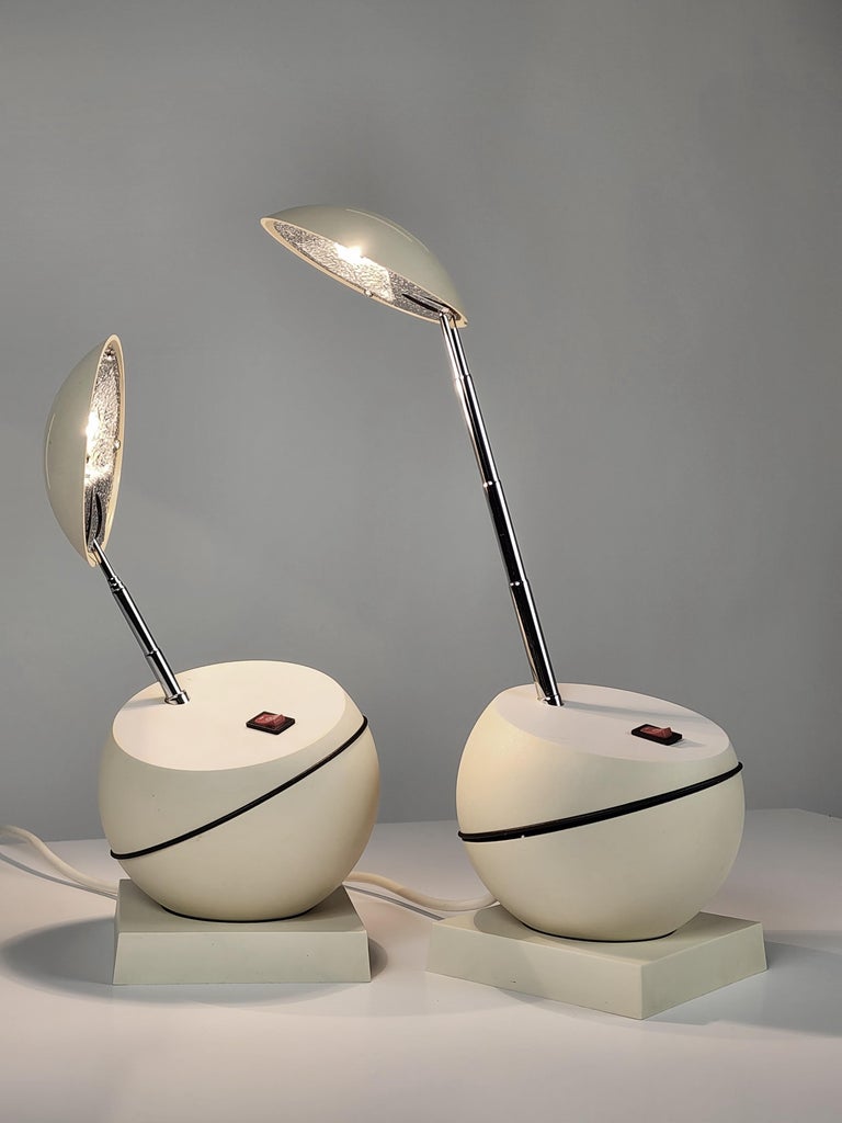 1980s Pair of Telescopic Halogen Table Lamp, Italy For Sale at 1stDibs