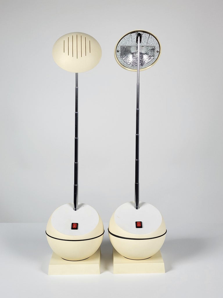 1980s Pair of Telescopic Halogen Table Lamp, Italy For Sale at 1stDibs