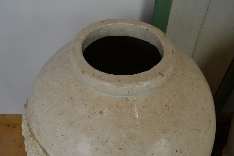 1980s Pair of XL Mactan Stone Vases For Sale at 1stDibs