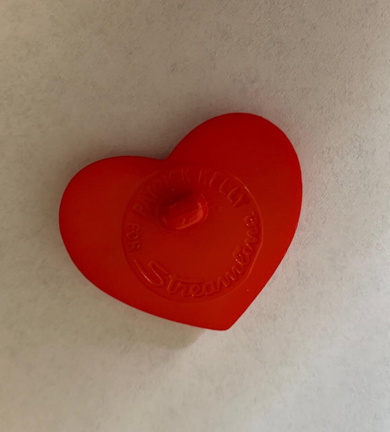 1980s Patrick Kelly Heart Button Set in Pink Purple and Red for ...