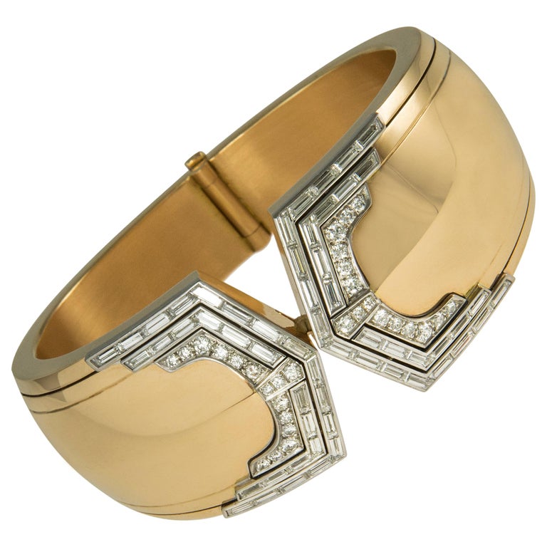 Paul Binder Diamond and Gold Bracelet 1980s For Sale at 1stDibs
