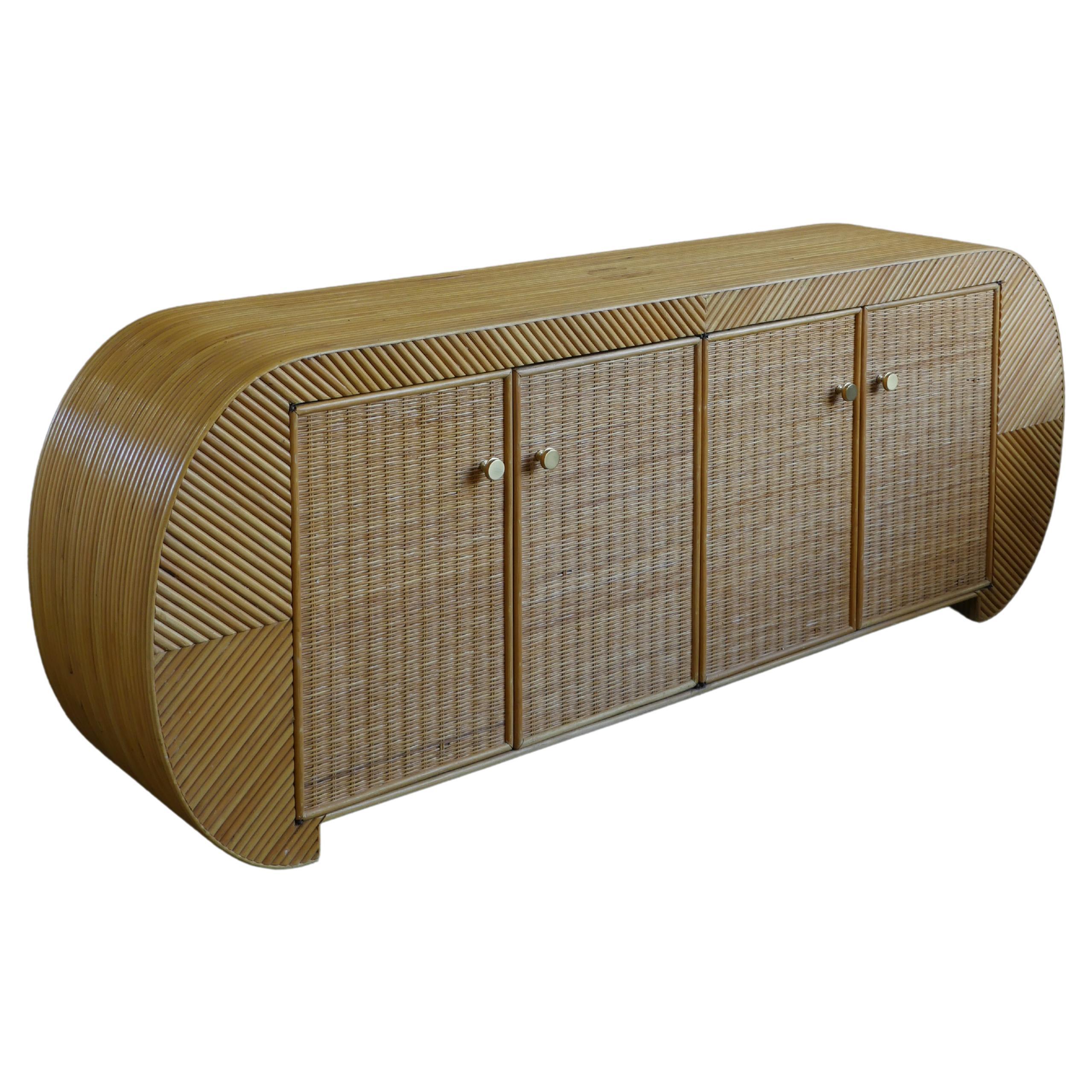 Vintage Coastal Rattan Sideboard For Sale at 1stDibs | coastal style ...