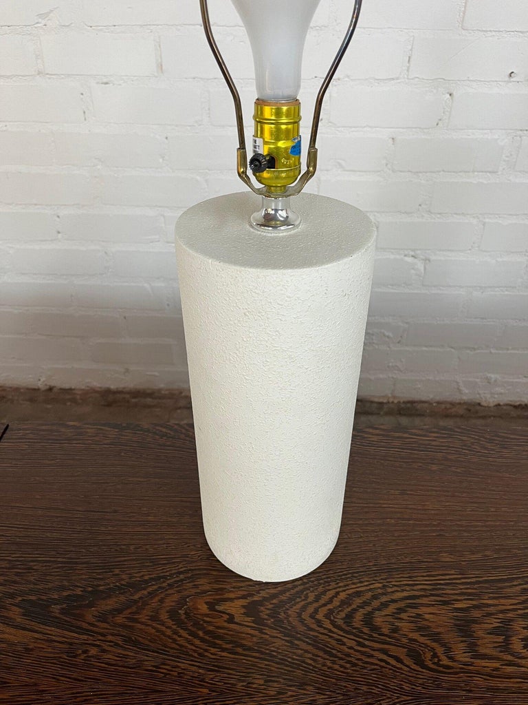 1980s Plaster Speckled Cylinder Table Lamp 'No Shade' For Sale at 1stDibs
