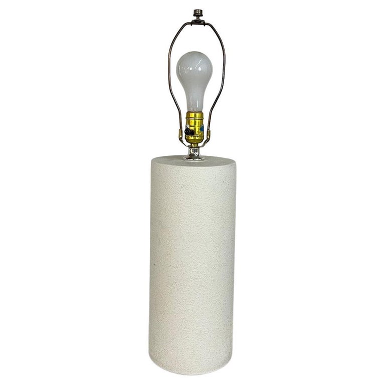 1980s Plaster Speckled Cylinder Table Lamp 'No Shade' For Sale at 1stDibs
