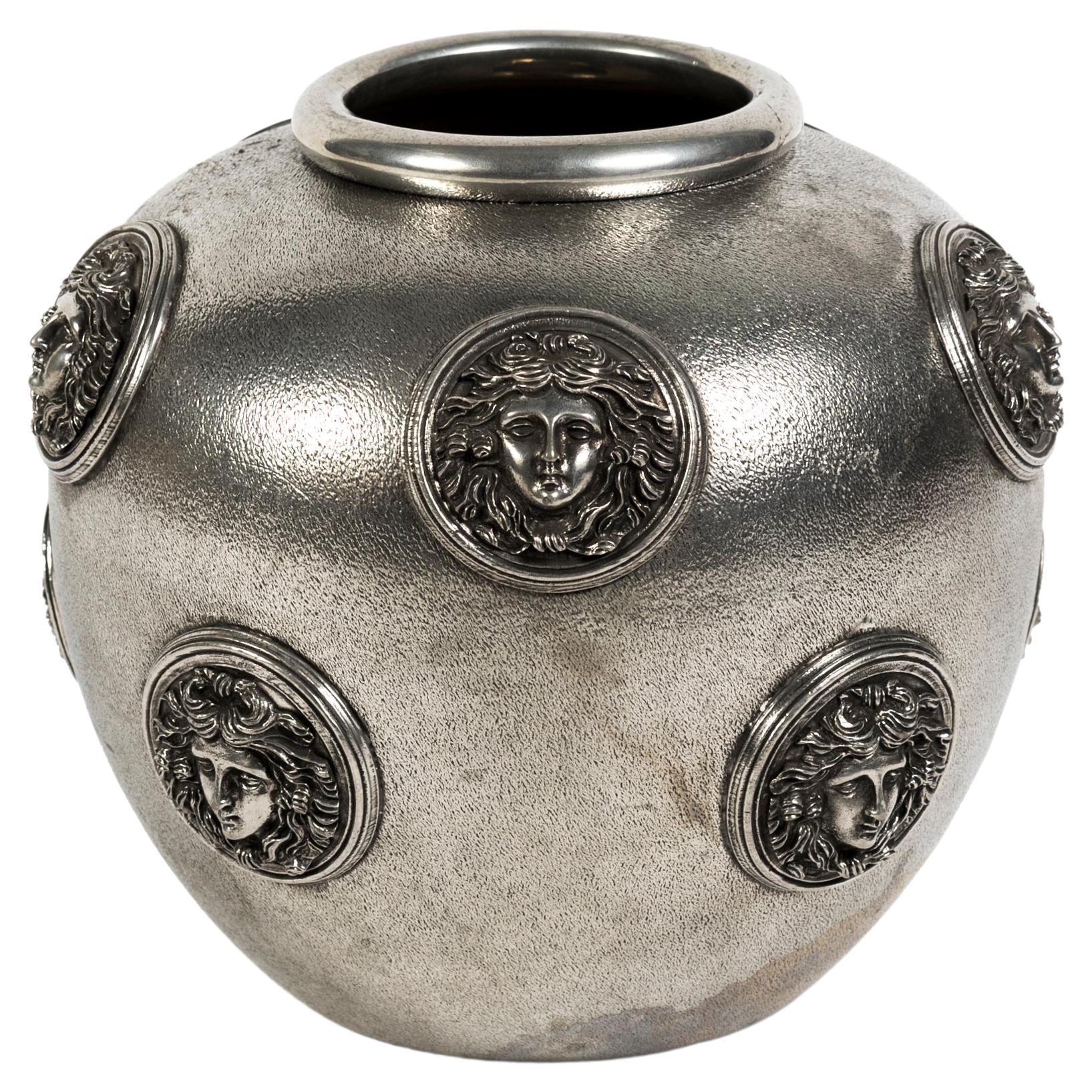 1980's Polished Pewter Vase by Figura Piero at 1stDibs
