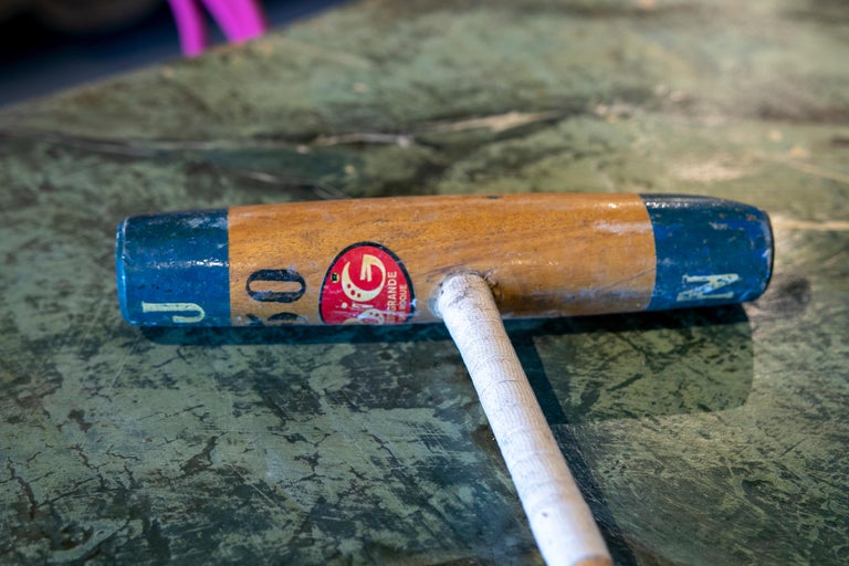 1980s Polo Wooden Sticks Set Made of Bamboo and Leather at 1stDibs