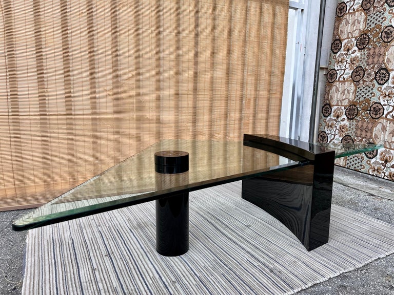 1980s, Post Modern Black Lacquer Coffee Table in the Roger Rougier ...