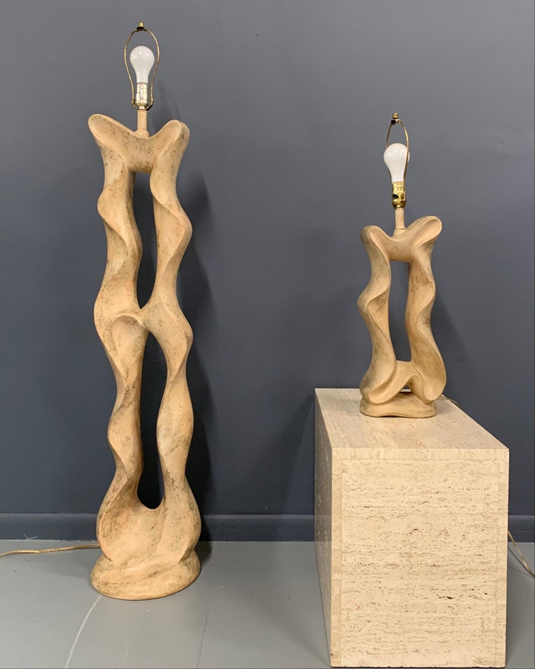 1980s Postmodern Plaster Floor Lamp in a Freeform Ribbon Motif by Jaru ...