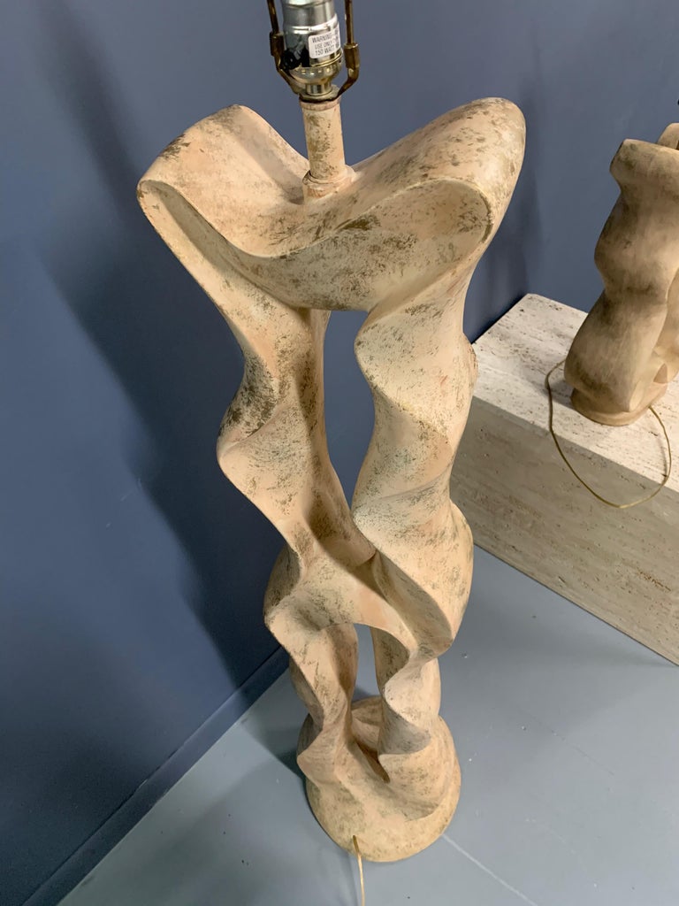 1980s Postmodern Plaster Floor Lamp in a Freeform Ribbon Motif by Jaru ...