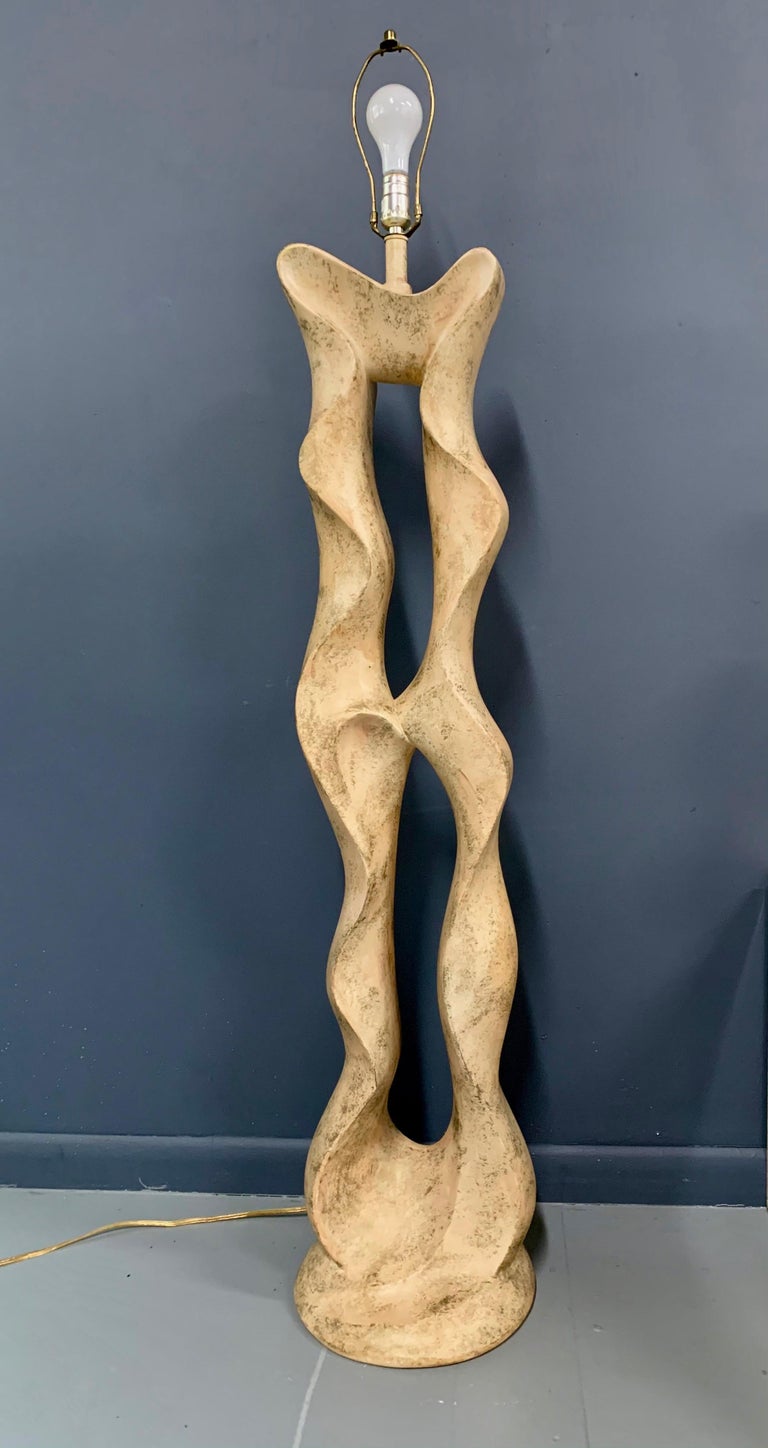 1980s Postmodern Plaster Floor Lamp in a Freeform Ribbon Motif by Jaru ...