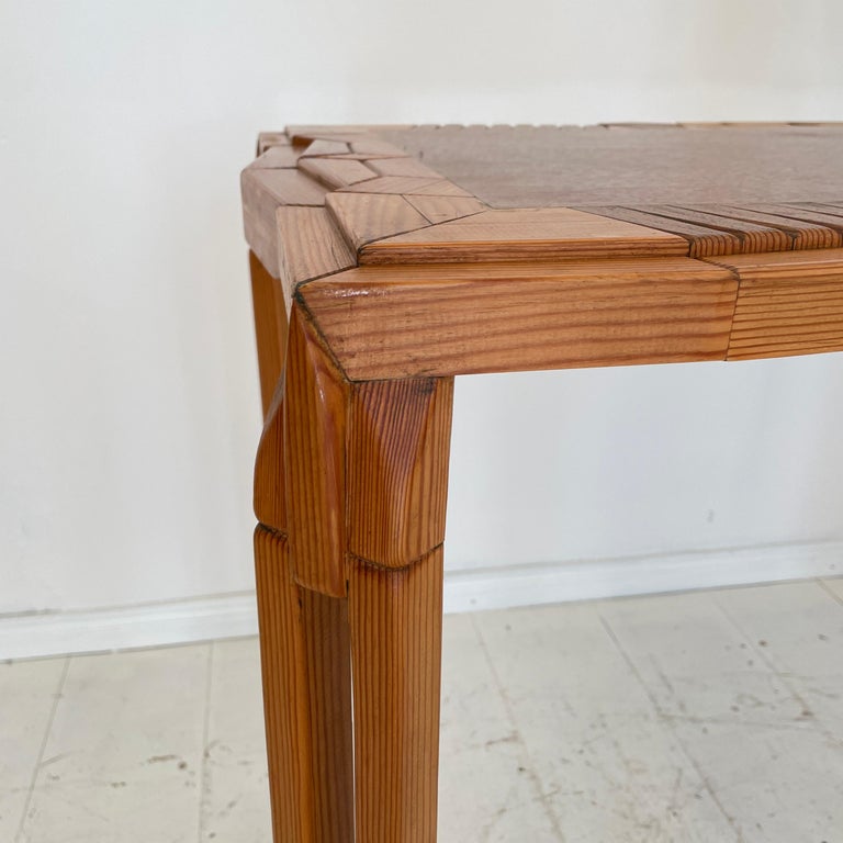 1980s Post Modern Sculptural Console Table in Pine Style of Rudolf ...