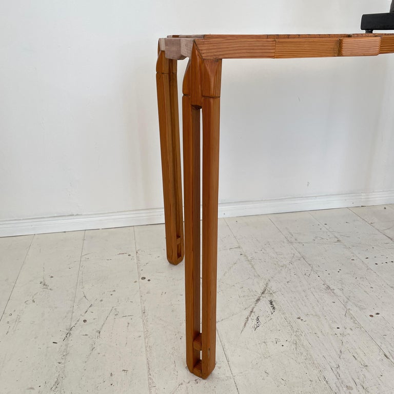 1980s Post Modern Sculptural Console Table in Pine Style of Rudolf ...