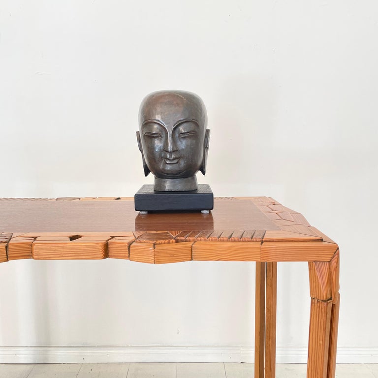 1980s Post Modern Sculptural Console Table in Pine Style of Rudolf ...