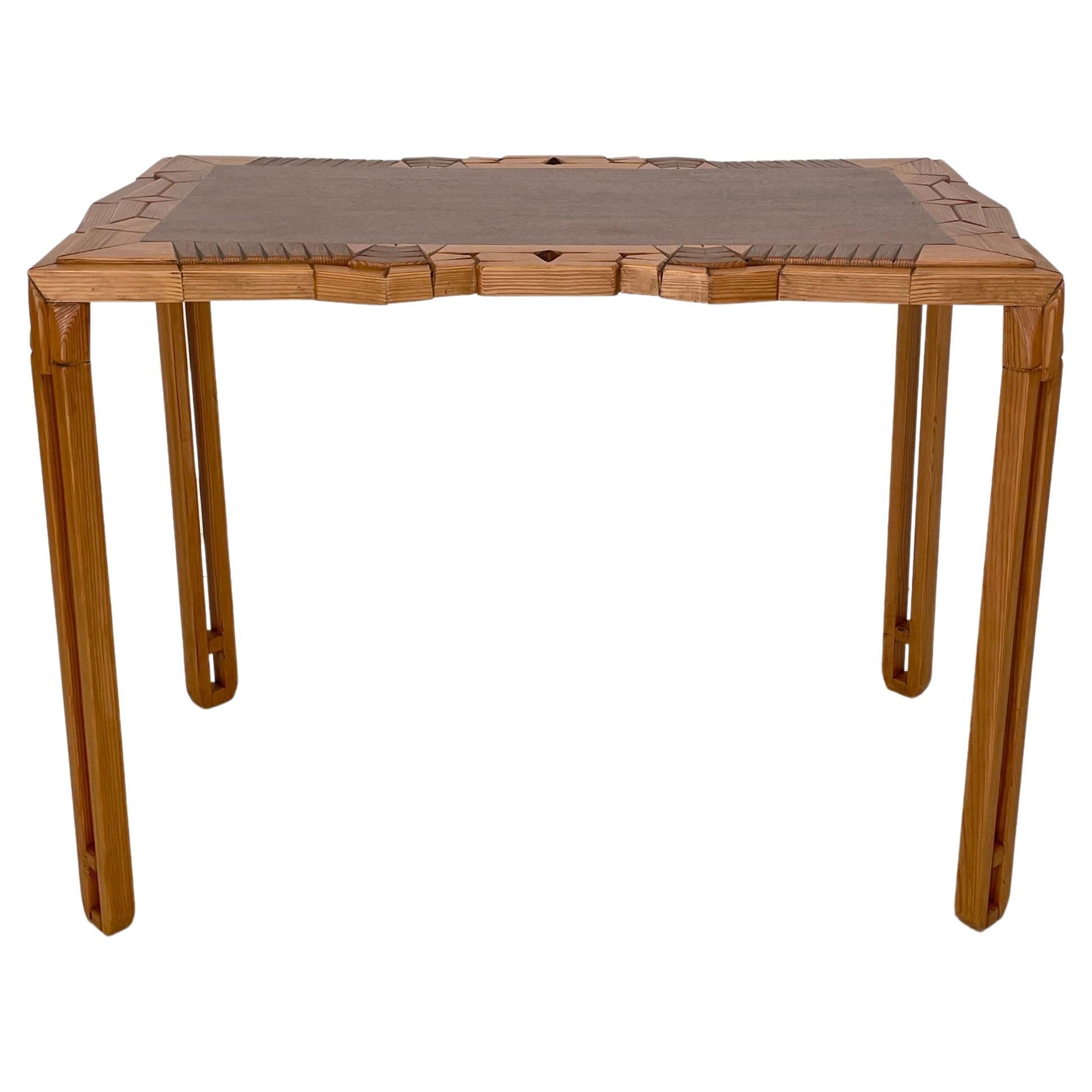 1980s Post Modern Sculptural Console Table in Pine Style of Rudolf ...