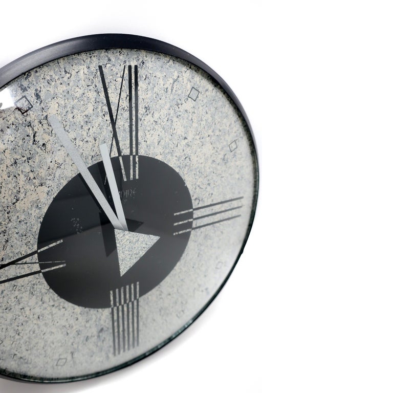 1980s Postmodern Wall Clock by Empire Arts For Sale at 1stDibs