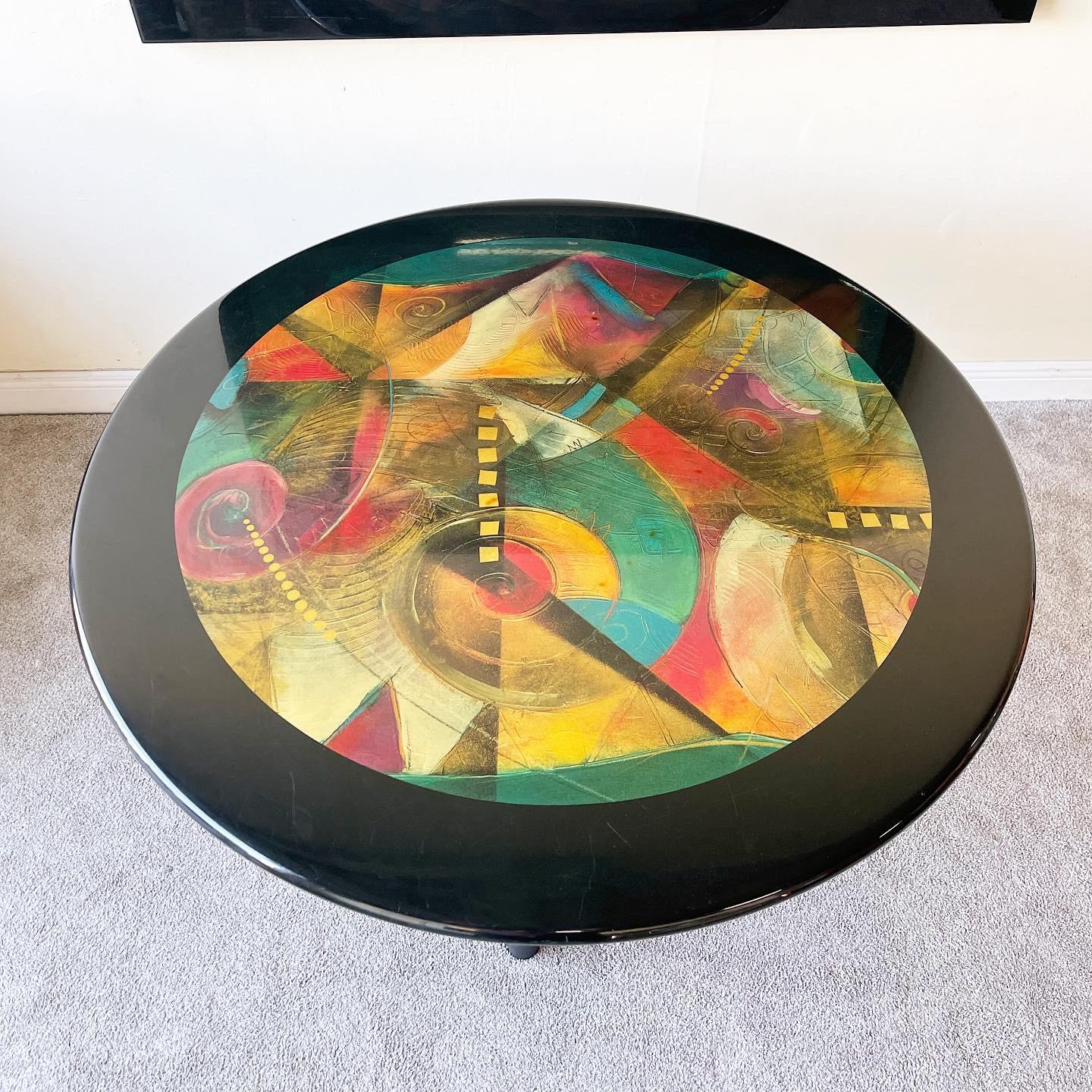 1980s Postmodern Abstract Acrylic Lacquer Dining Table by Empire Art ...
