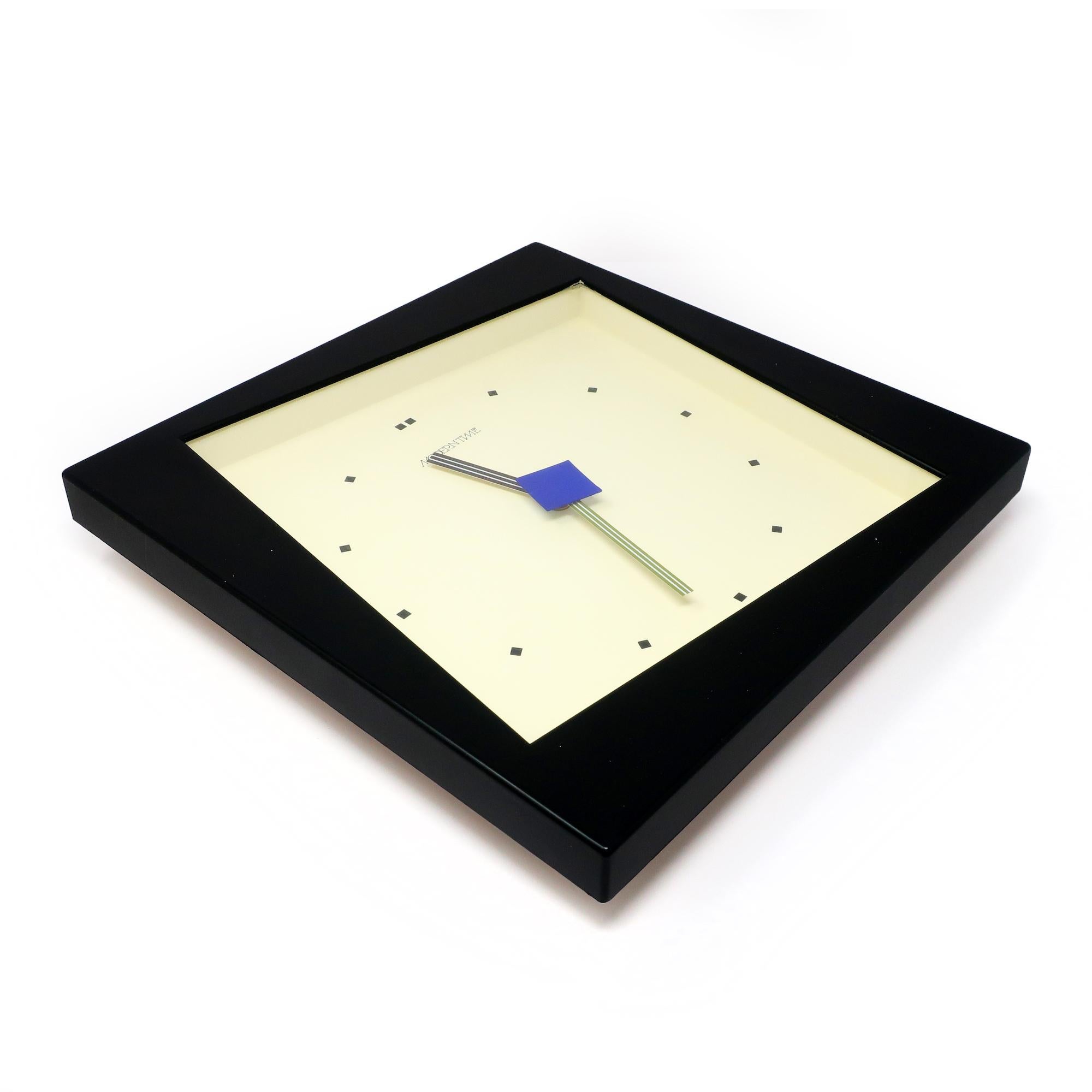 1980s Postmodern Black and White Moderntime by Canetti Wall Clock For ...