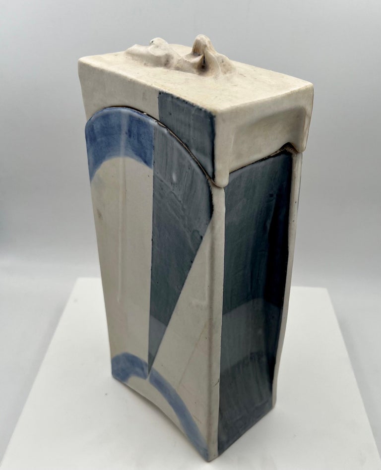 1980's, Postmodern Ceramic Box with Lid Signed SB For Sale at 1stDibs