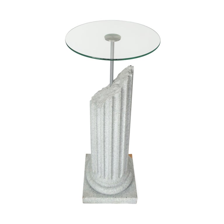 1980s Postmodern Column Side or Pedestal Table at 1stDibs