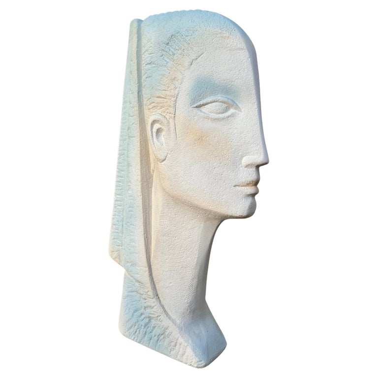 1980s Postmodern Female Face Ceramic Sculpture in the Austin ...