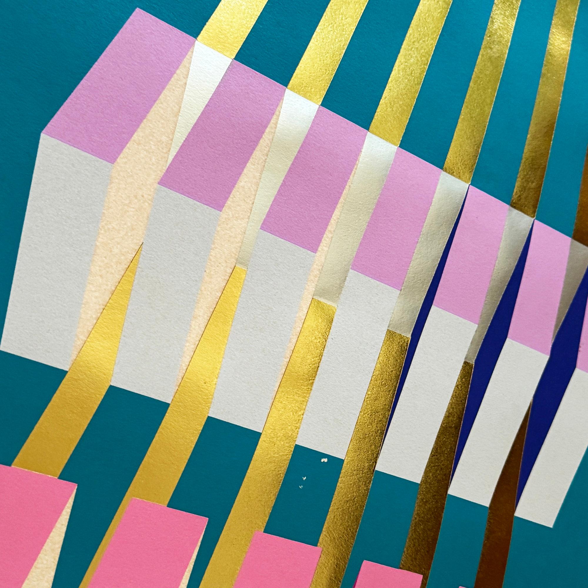 1980s Postmodern Geometric Screenprint with Foil by Thomas Gross For ...