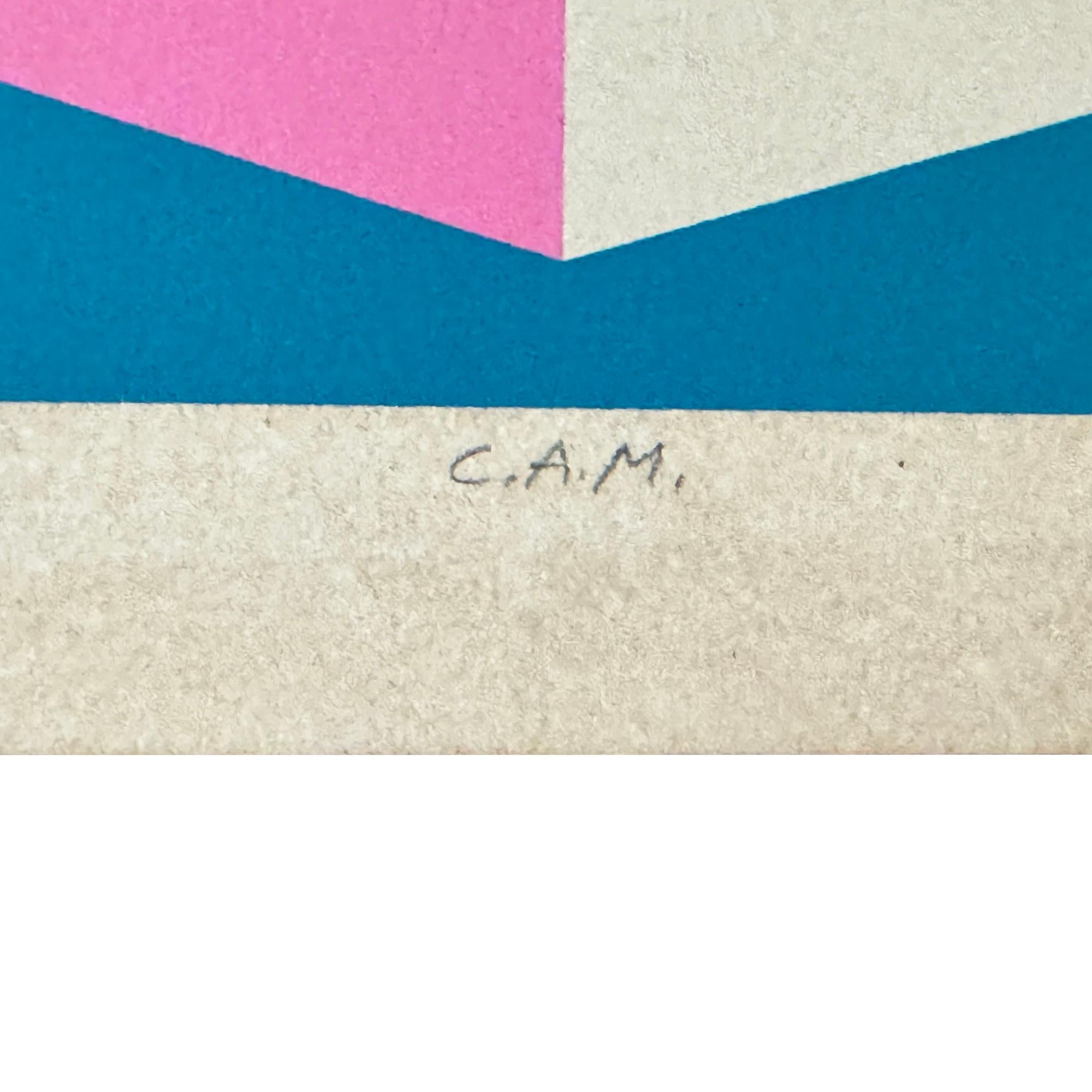 1980s Postmodern Geometric Screenprint with Foil by Thomas Gross For ...