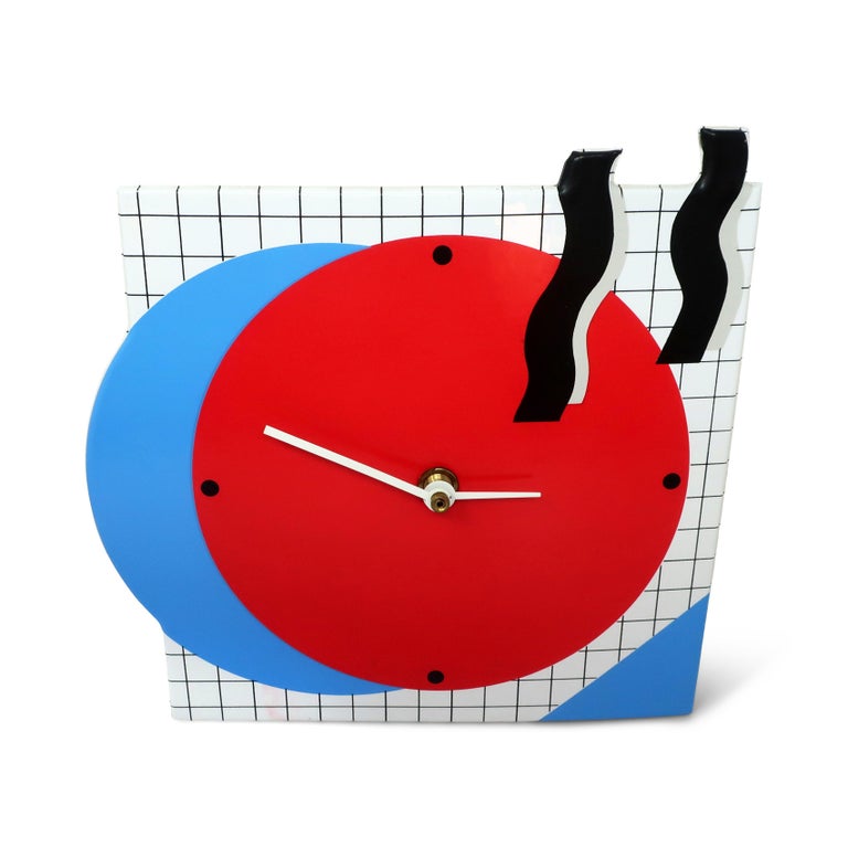 1980s Postmodern Geometric Wall Clock at 1stDibs