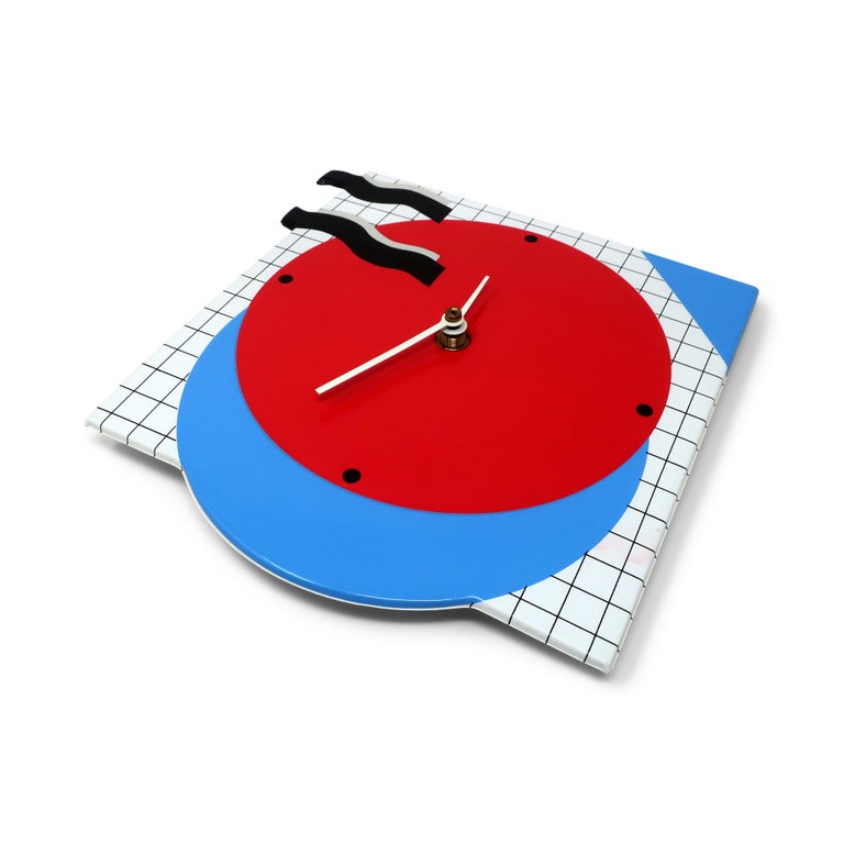 1980s Postmodern Geometric Wall Clock at 1stDibs