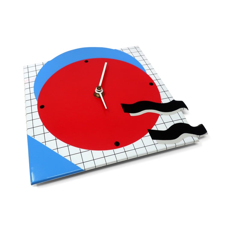 1980s Postmodern Geometric Wall Clock at 1stDibs
