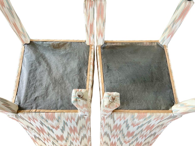 1980s Postmodern High Back Parsons Chairs, Set of 4 For Sale at 1stDibs