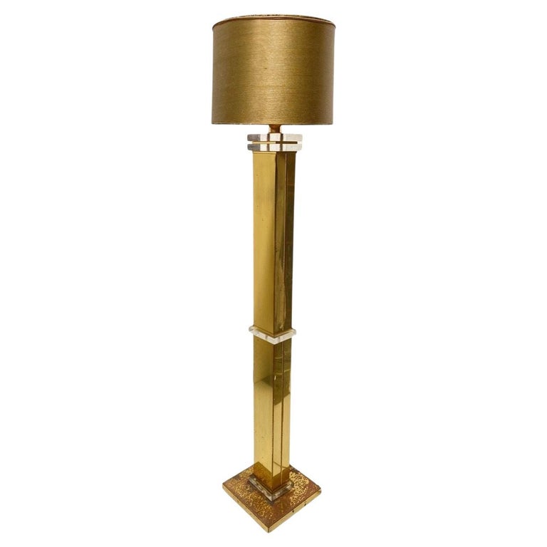 High Style Modern Acrylic and Brass Floor Lamp, Circa 1970 For Sale at ...