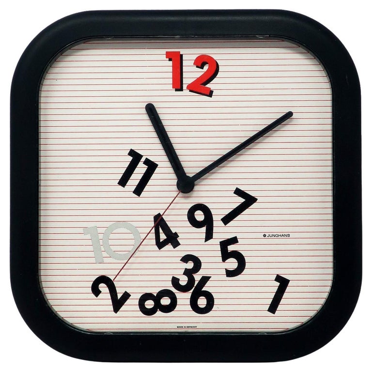1980s Postmodern Junghans Wall Clock For Sale at 1stDibs