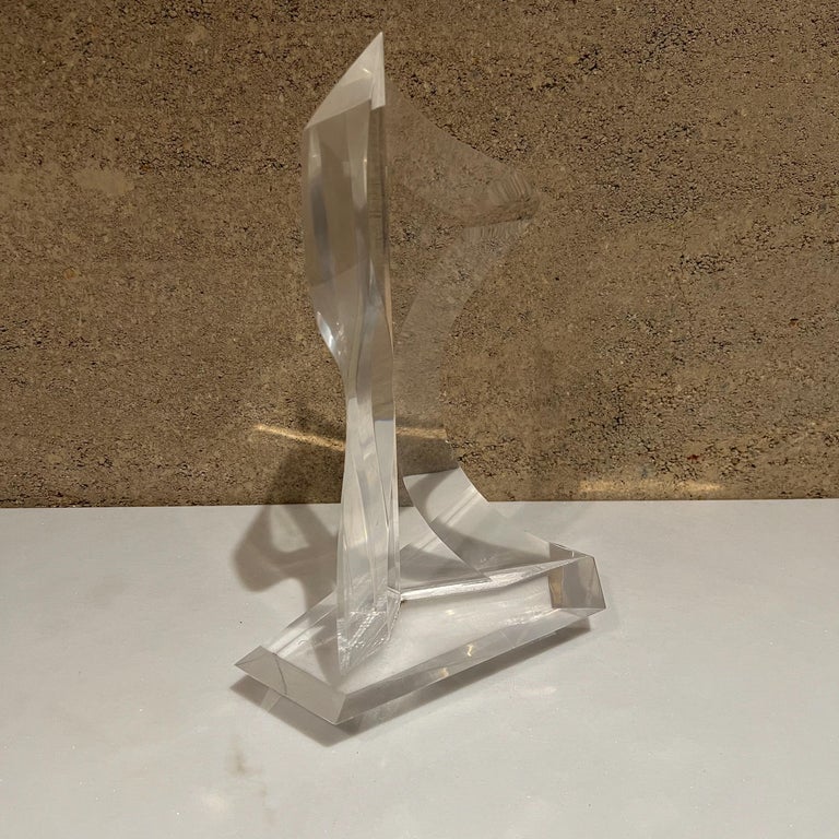 1980s Postmodern Lucite Table Art Modernist Abstract Sculpture at 1stDibs