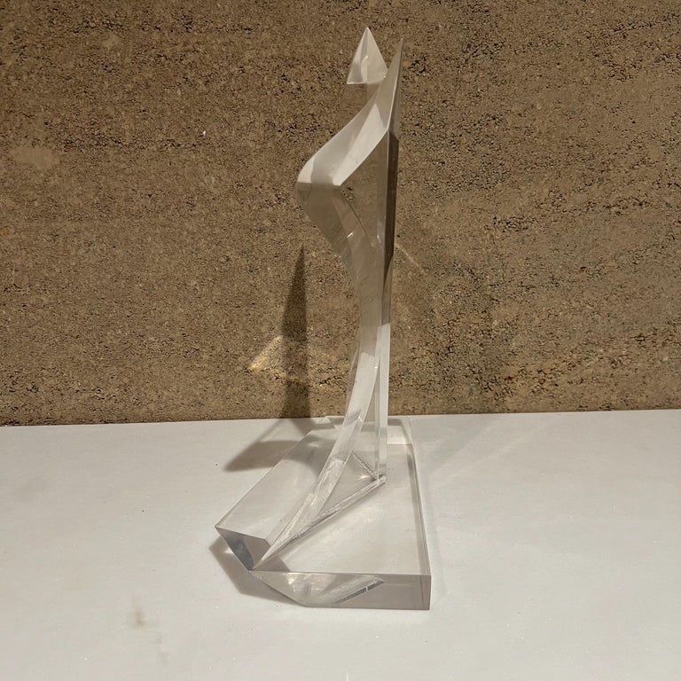 1980s Postmodern Lucite Table Art Modernist Abstract Sculpture at 1stDibs