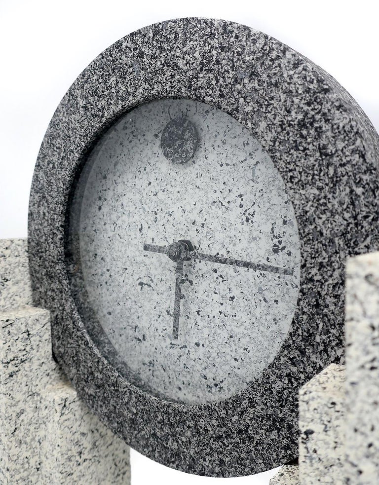 1980s Postmodern Mantle Clock by Empire Arts For Sale at 1stDibs