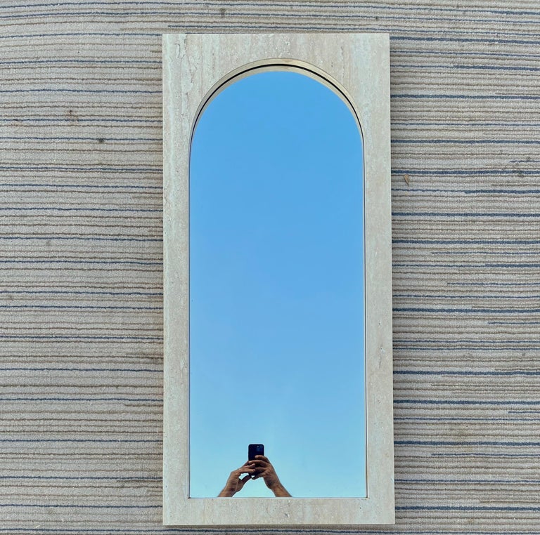 1980s Postmodern Marbleized Formica Wall Mirror For Sale at 1stDibs