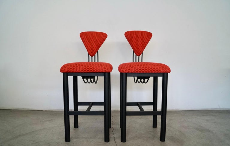 1980s Postmodern Memphis Style Bar Stools For Sale at 1stDibs