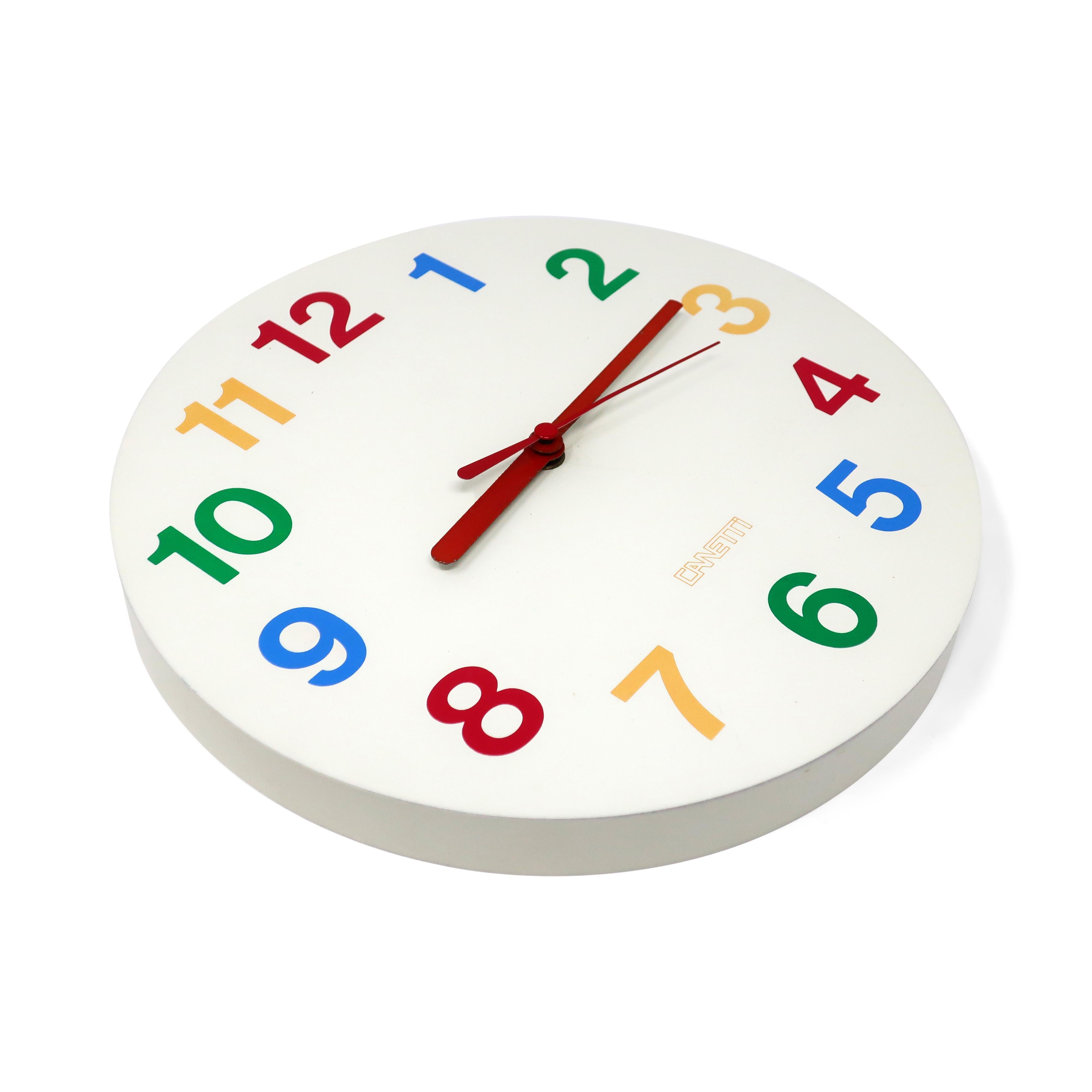1980s Postmodern Multicolored Canetti Wall Clock at 1stDibs