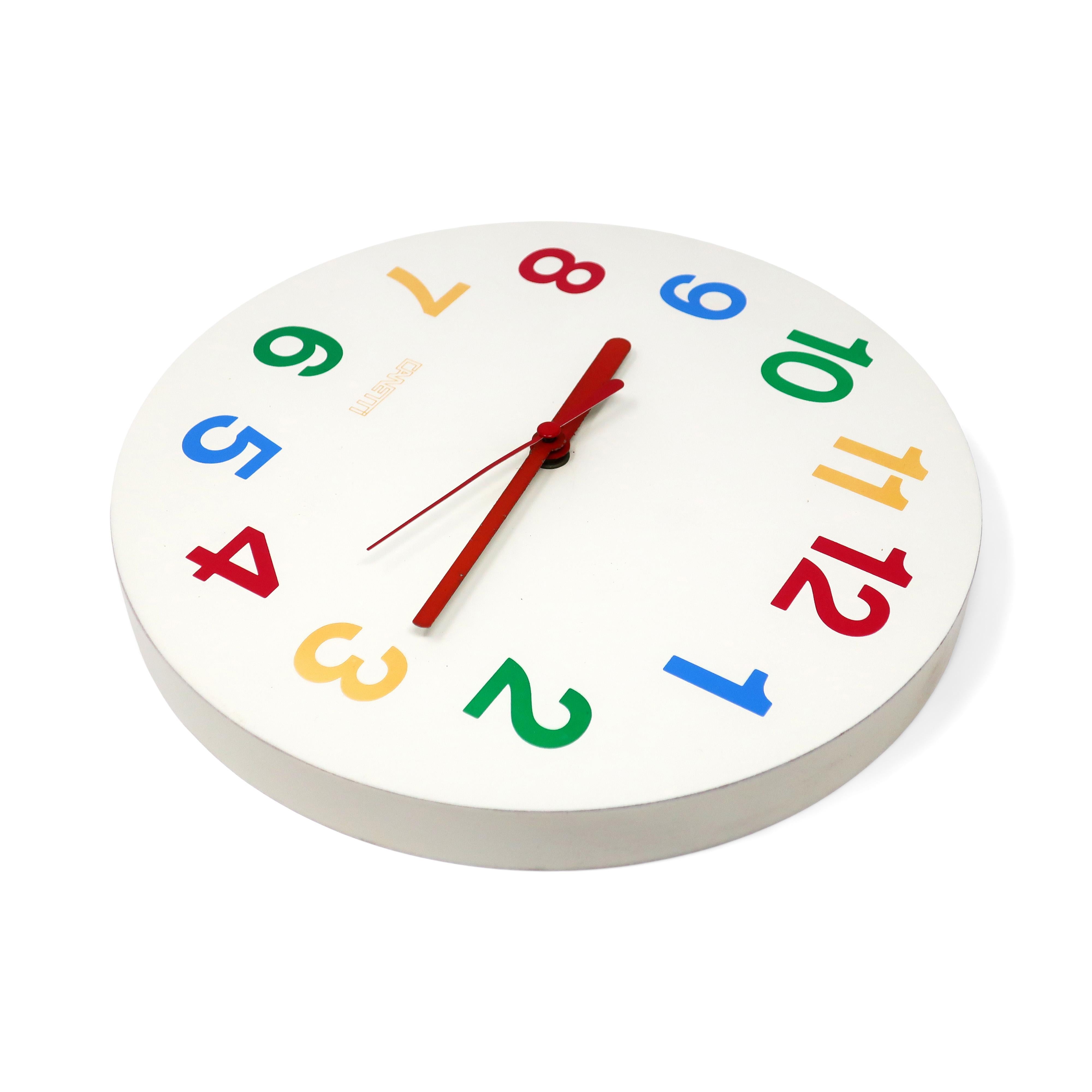 1980s Postmodern Multicolored Canetti Wall Clock at 1stDibs