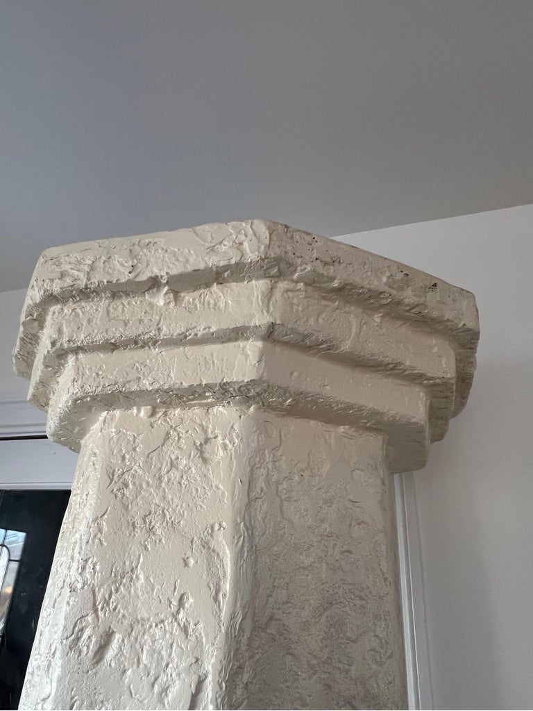 1980s Postmodern Plaster Columns Panther Shelves For Sale at 1stDibs