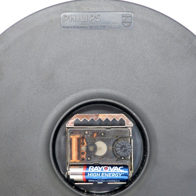 1980s Postmodern Primary Color Philips Wall Clock For Sale at 1stDibs