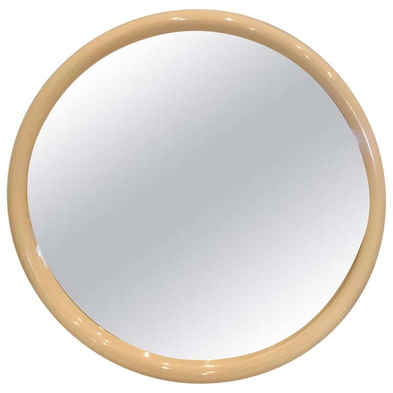 1980s Postmodern Round Plastic Wall Mirror by Interdesign at 1stDibs