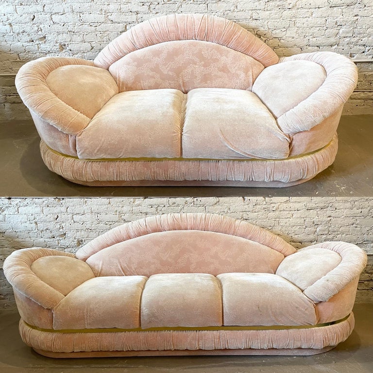 1980s Postmodern Sofa Set with Brass Detailing, 2 Pieces For Sale at ...
