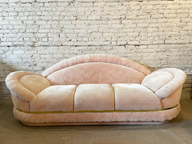 1980s Postmodern Sofa Set with Brass Detailing, 2 Pieces For Sale at ...